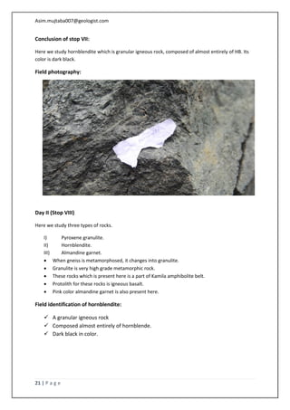 Geological Field Report of Gilgit Baltistan | PDF