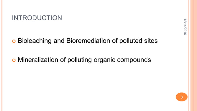 Field application of metal microbe interaction | PPTX | Chemistry | Science