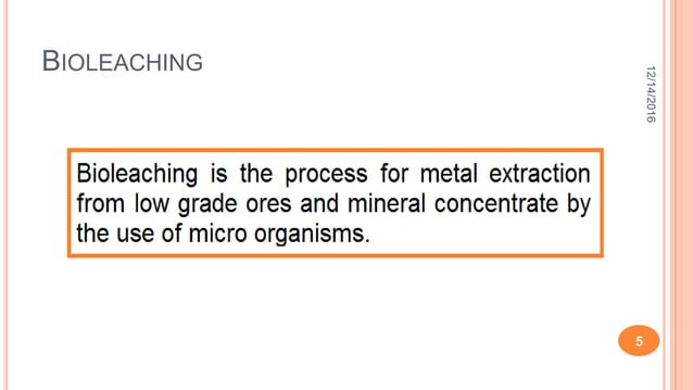 Field Application Of Metal Microbe Interaction Pptx Chemistry Science