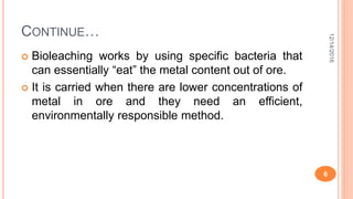Field application of metal microbe interaction | PPTX