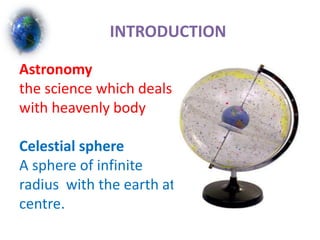 Field Astronomy -Astronomical terms & Co-ordinate system | PPTX