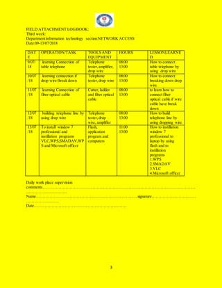 Field attachment log book | DOCX