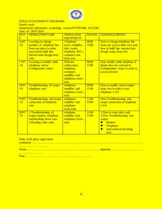 Field attachment log book | DOCX