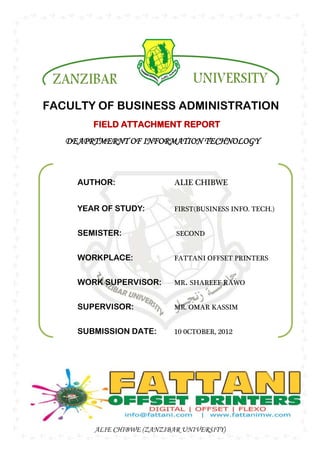 Field attachment report | PDF