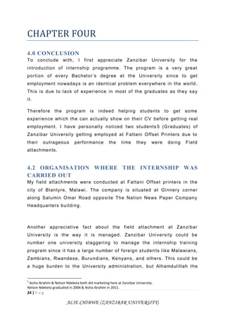 Field attachment report | PDF