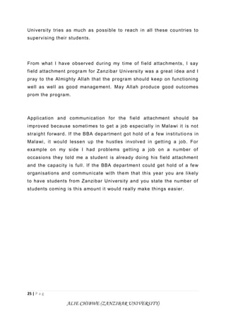 Field attachment report | PDF