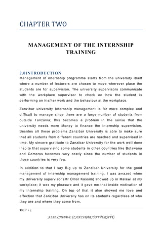 Field attachment report (alie chibwe) | PDF