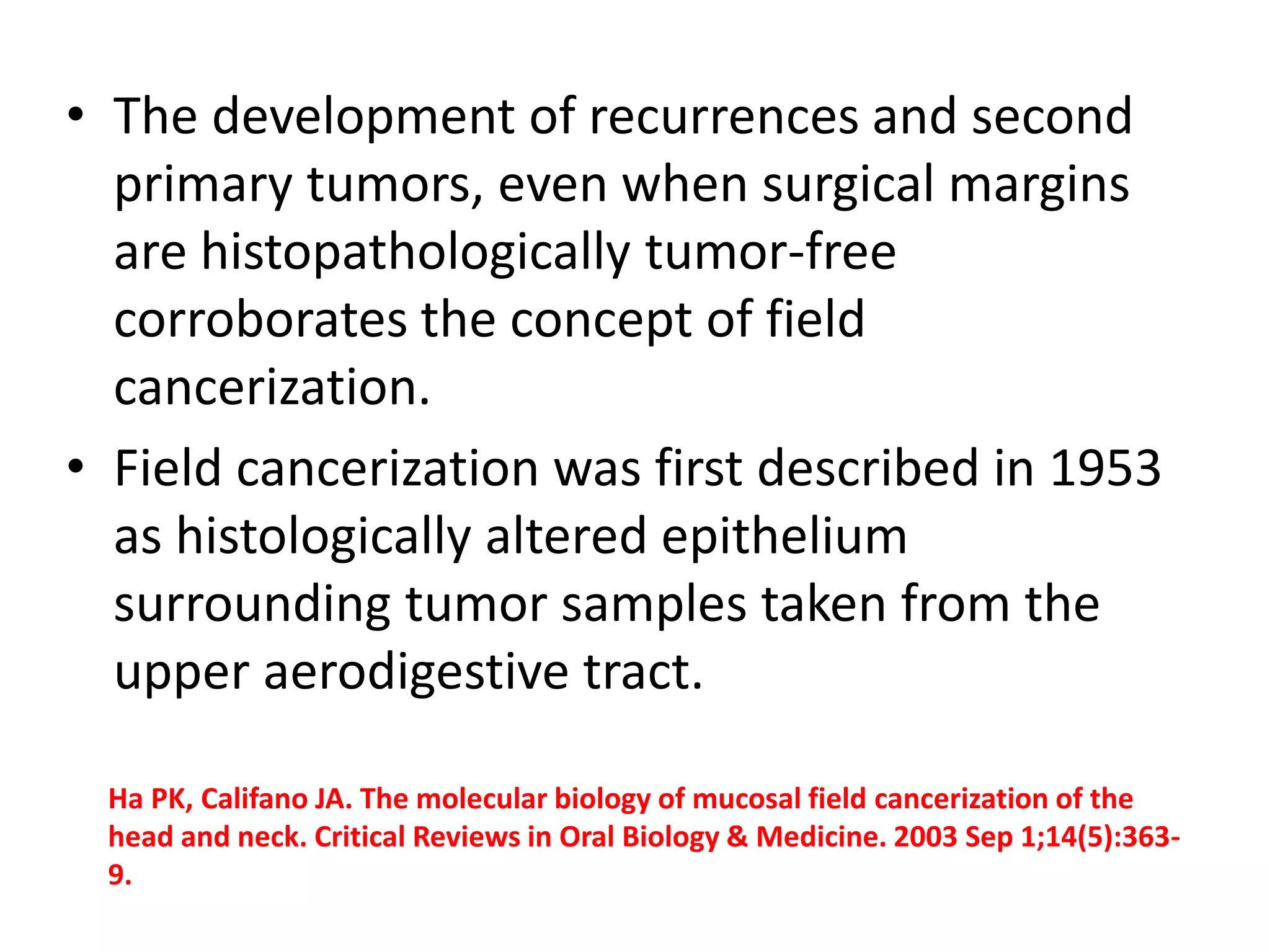 Field cancerization | PPTX
