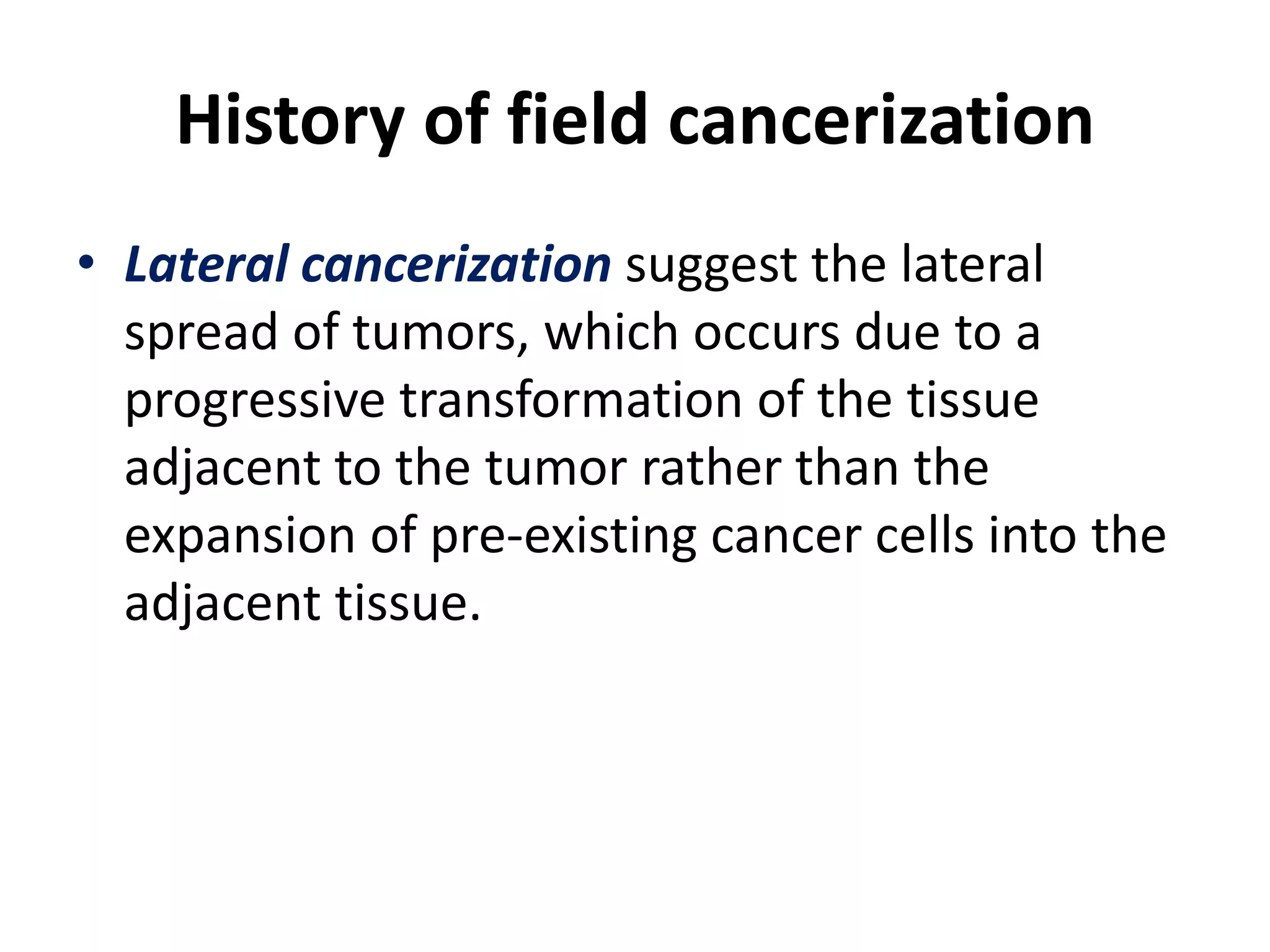 Field cancerization | PPTX