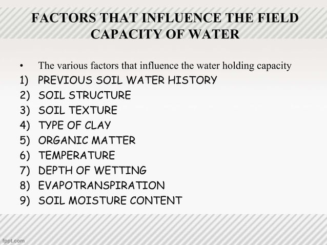 Field Capacity of Water.ppt | Geology | Science