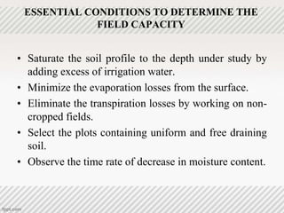 Field Capacity of Water.ppt | Geology | Science