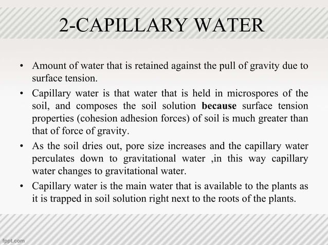 Field Capacity of Water.ppt | Geology | Science