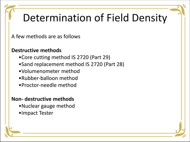 Field compaction methods | PPTX | Civil Engineering Industry | Industries