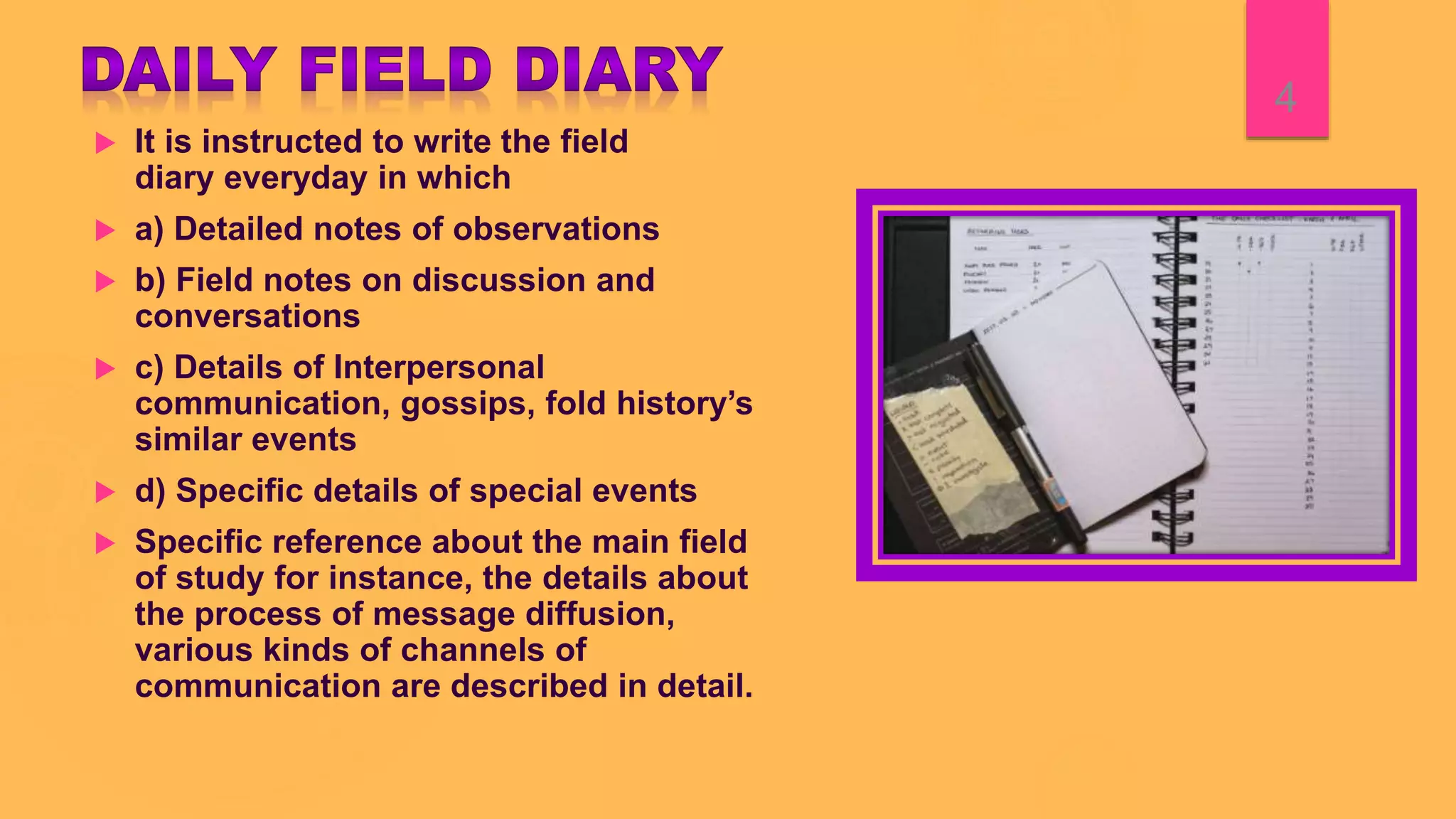 Field diary | PPTX