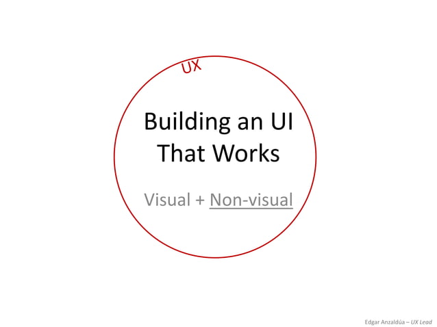 User Experience (UX) Disciplines: Visual and Non-Visual | PPT