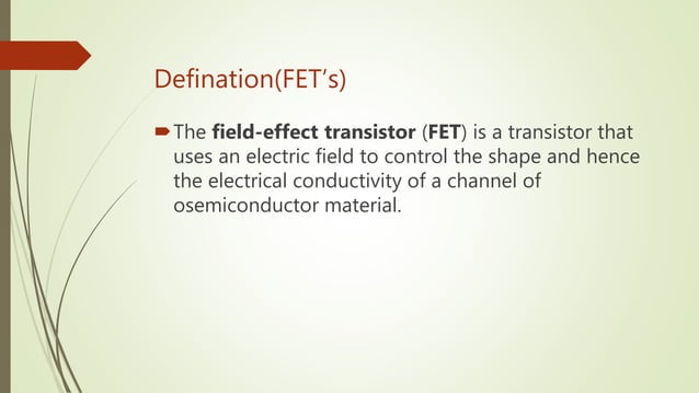 Field effect transistor | PPT