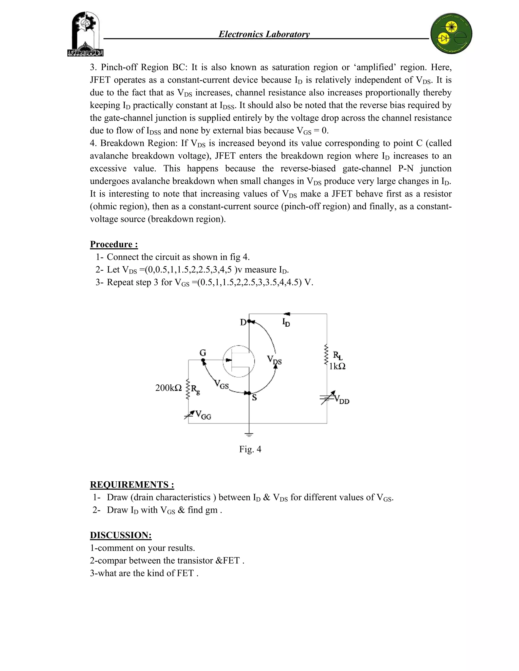 Field Effect Transistor Fet Pdf