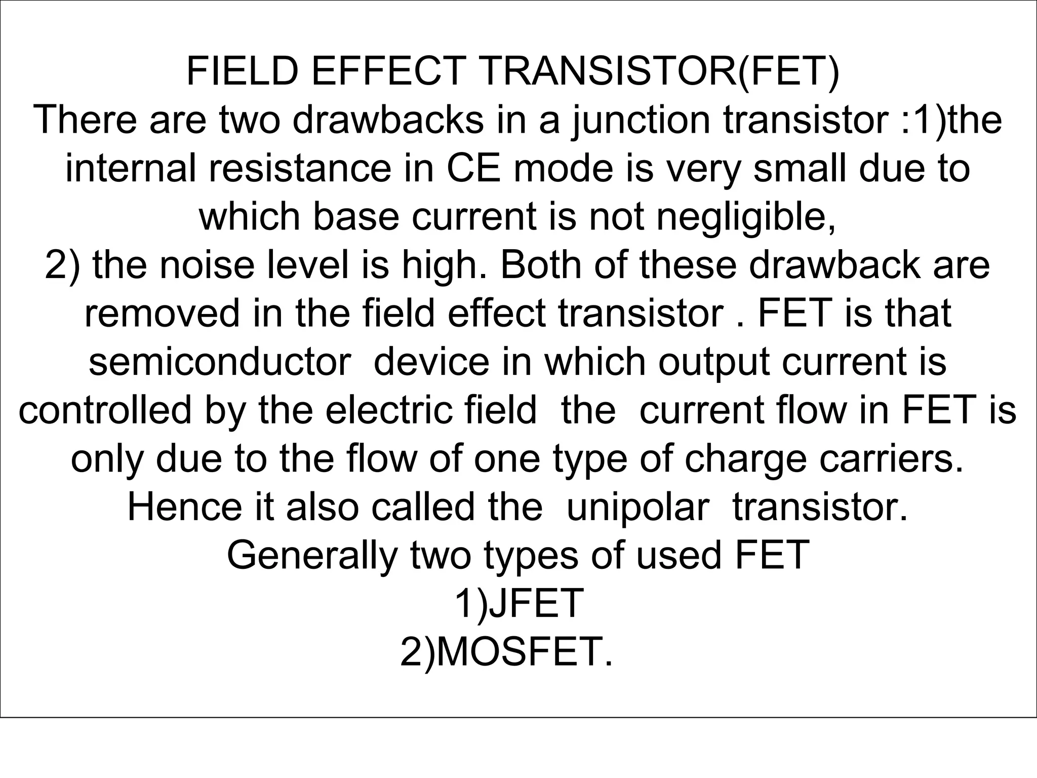 Field effect transistor(fet) | PPT