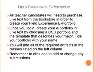 Field experience orientation | PPTX