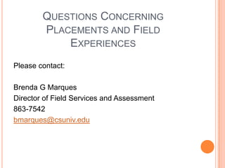 Field experience orientation | PPTX