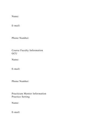 FIELD EXPERIENCE SITE INFORMATION FORMStudent Name Studen.docx