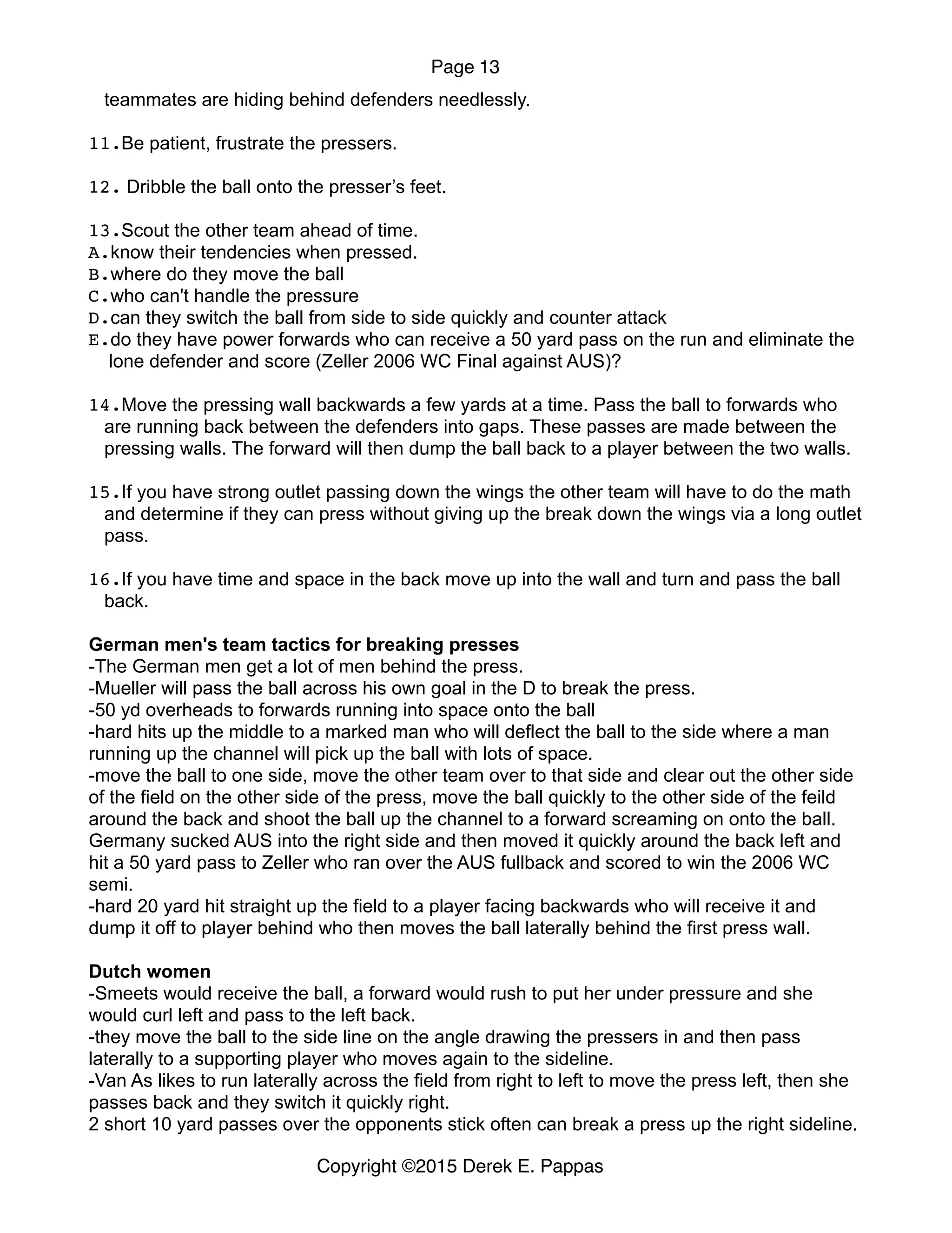 Field hockey pressing | PDF