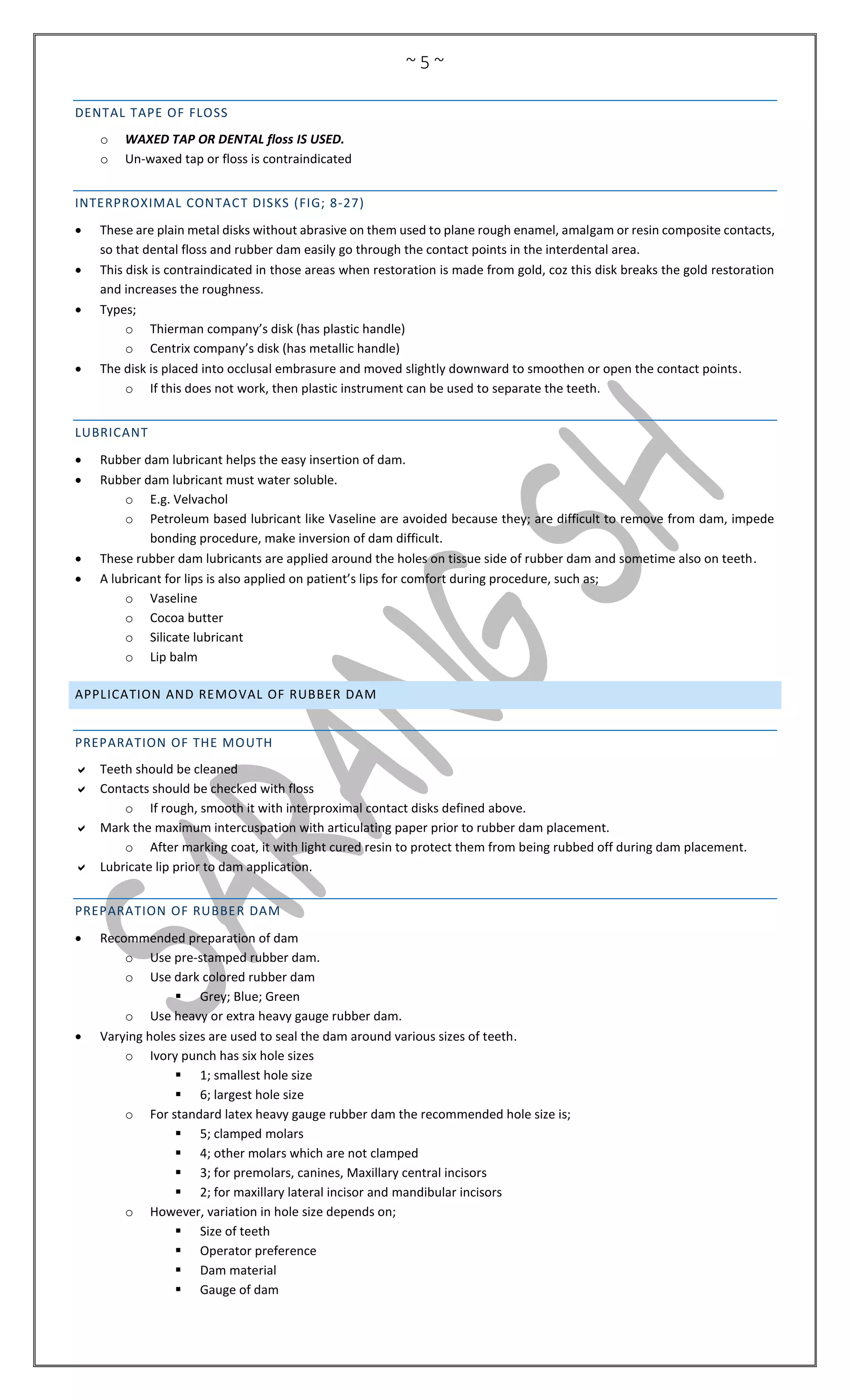 Field Isolation in Dentistry (Rubber Dam) | PDF