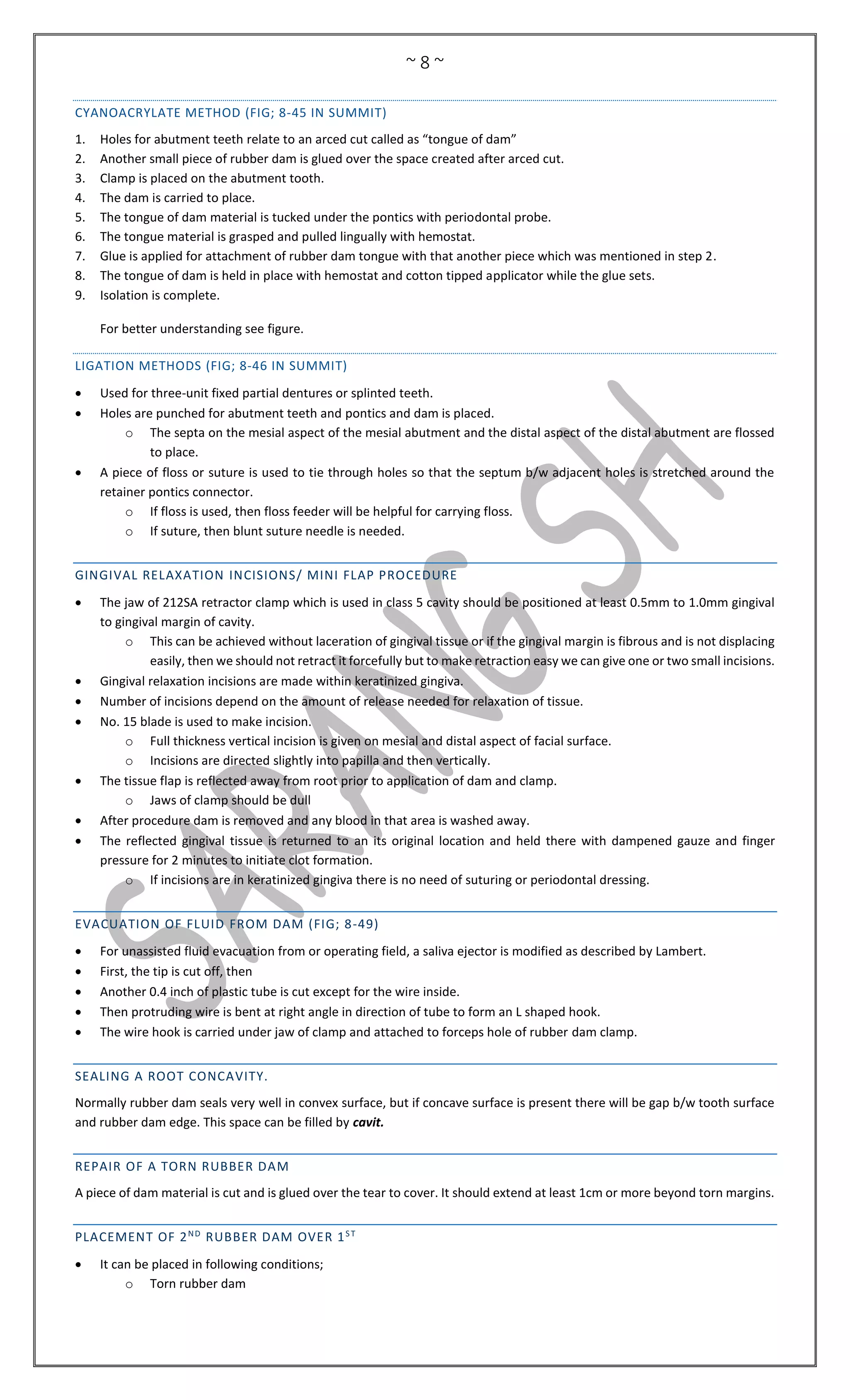 Field Isolation in Dentistry (Rubber Dam) | PDF