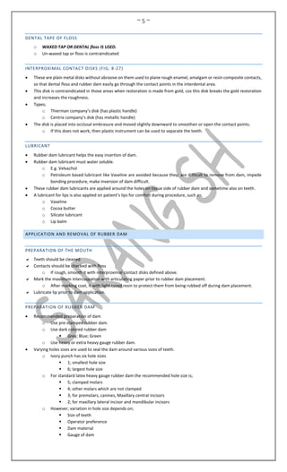 Field Isolation in Dentistry (Rubber Dam) | PDF
