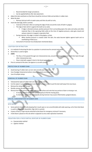 Field Isolation in Dentistry (Rubber Dam) | PDF