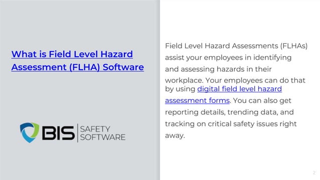 Field Level Hazard Assessment (FLHA) Software | PPTX