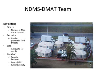 Field medical site selection during disasters | PPT