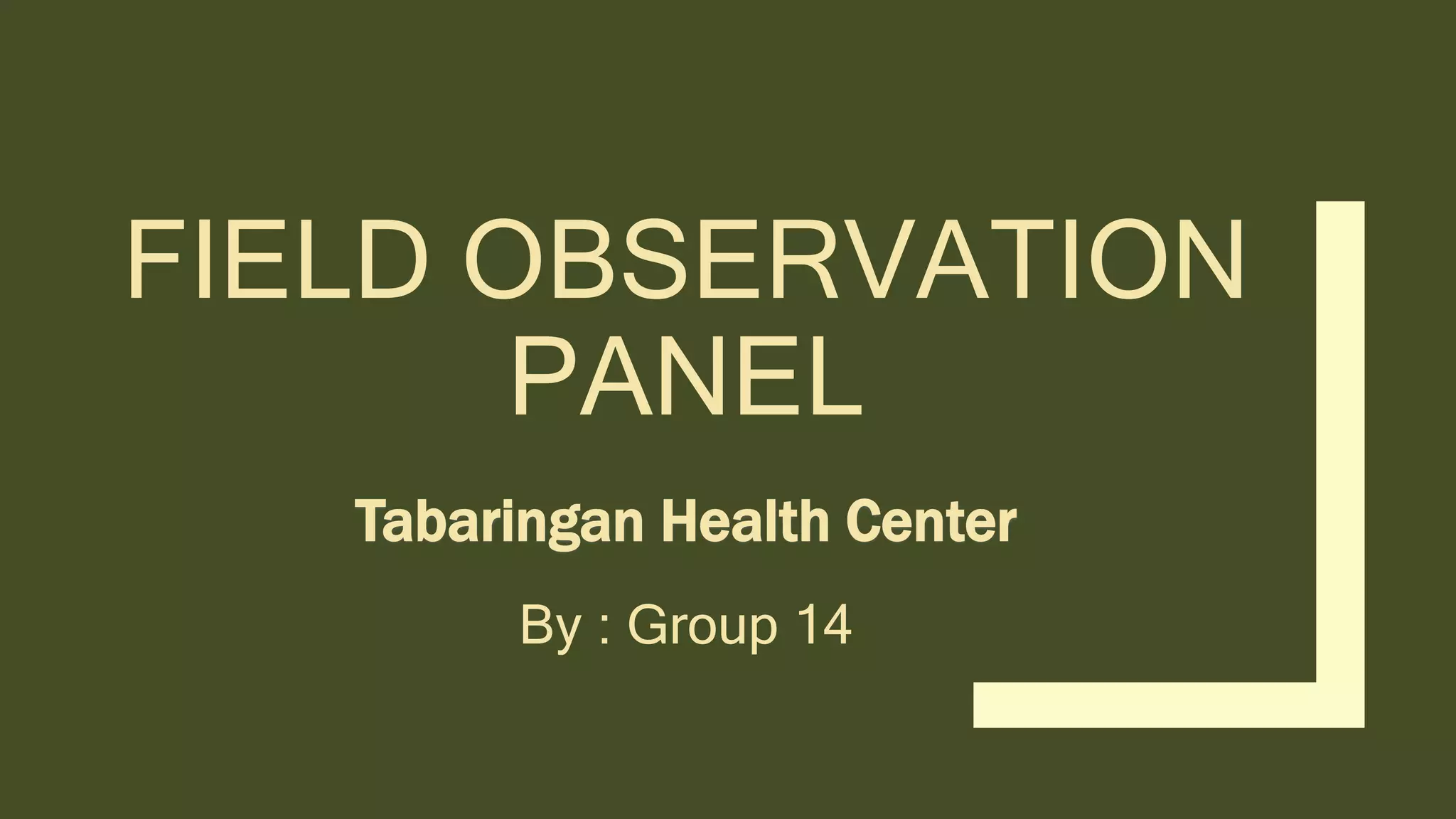 Field observation panel group 14 | PPT