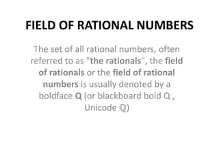 Field of rational numbers | PPT