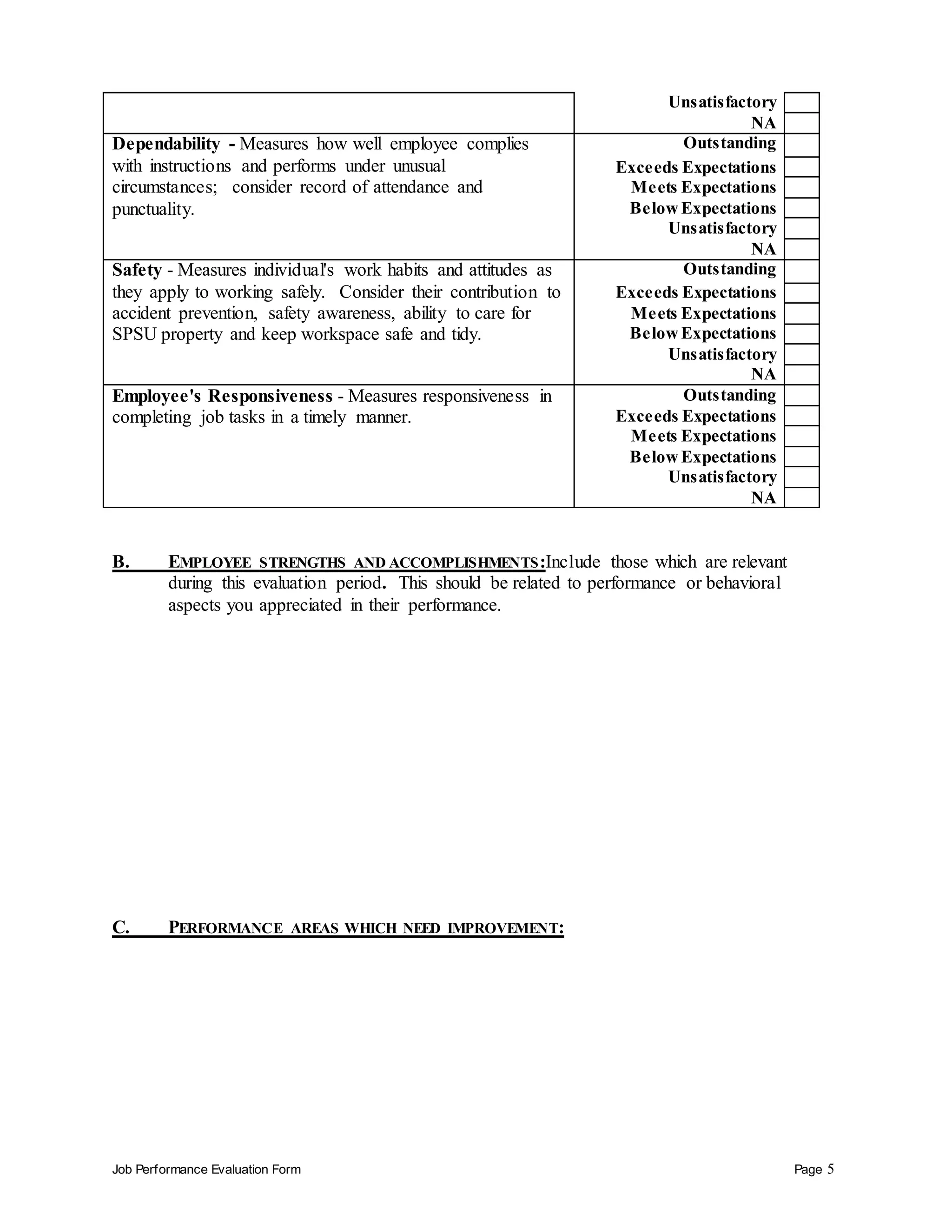 Field operations manager performance appraisal | DOCX