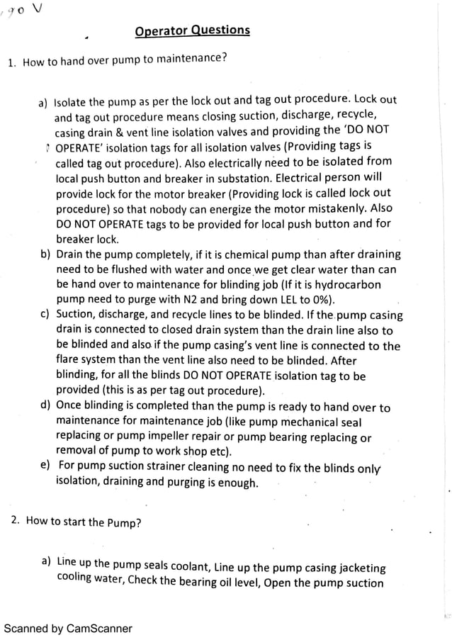 Field operator interview questions and answers | PDF