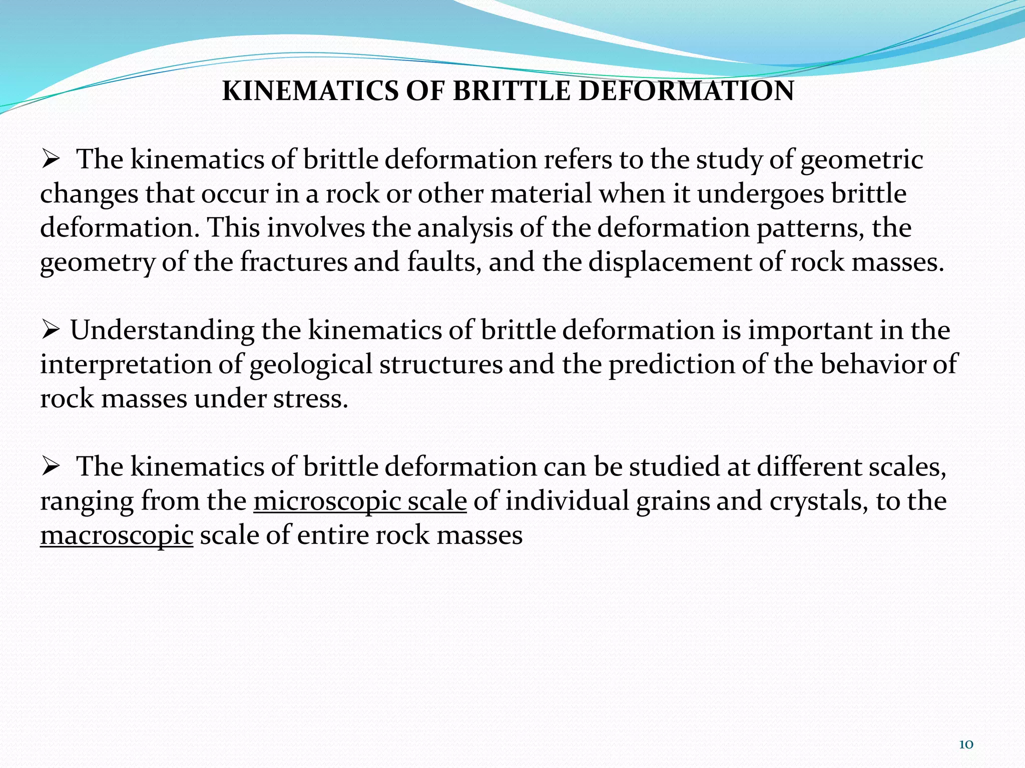 Mechanism and kinematics of brittle deformation.pptx | Geology | Science