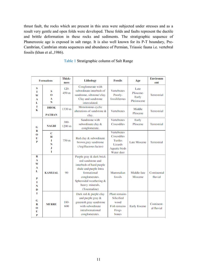Geological Field report on Salt Range and Hazara Area | PDF