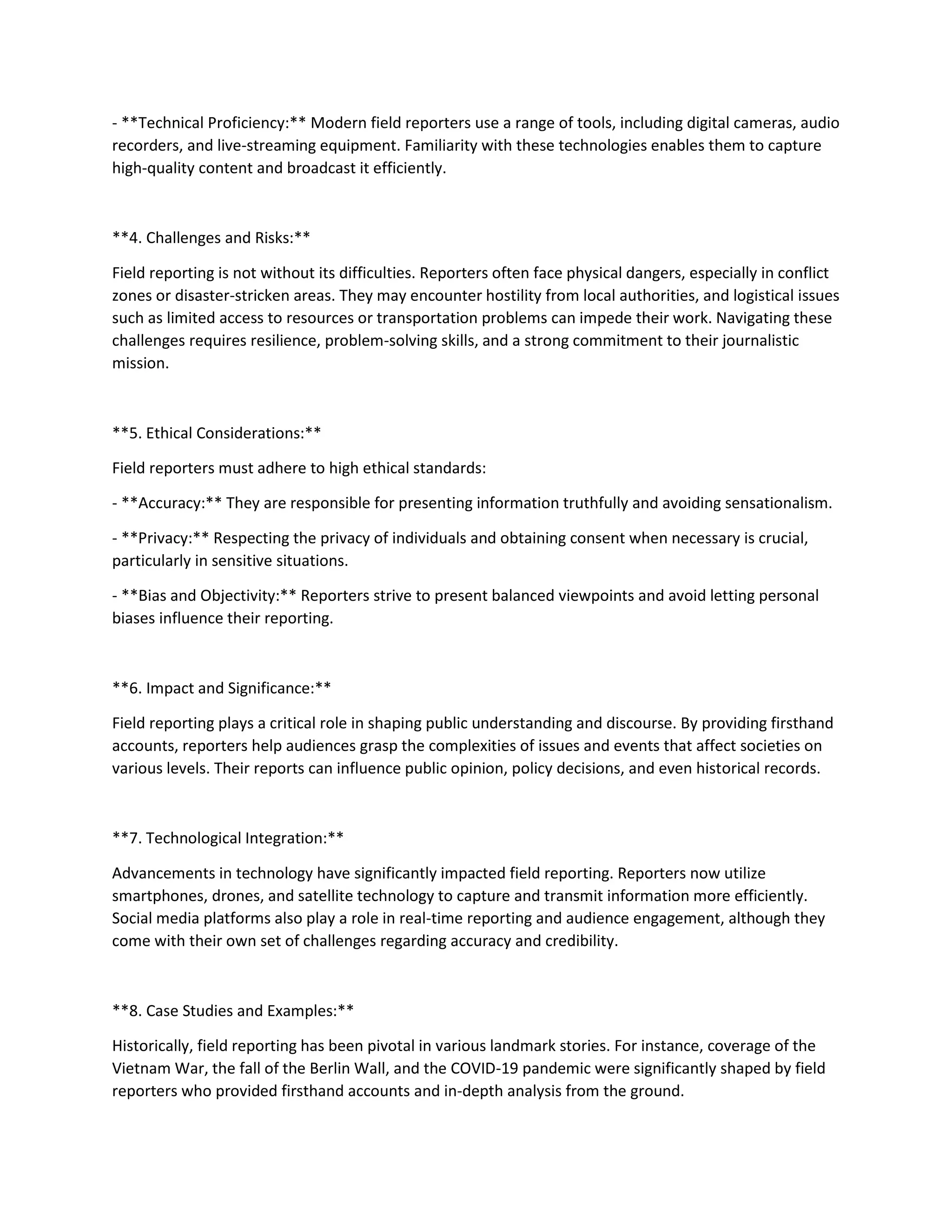 Field Reporting | Field Reporting in chennai | PDF