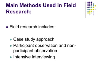 Field research | PPT | Science