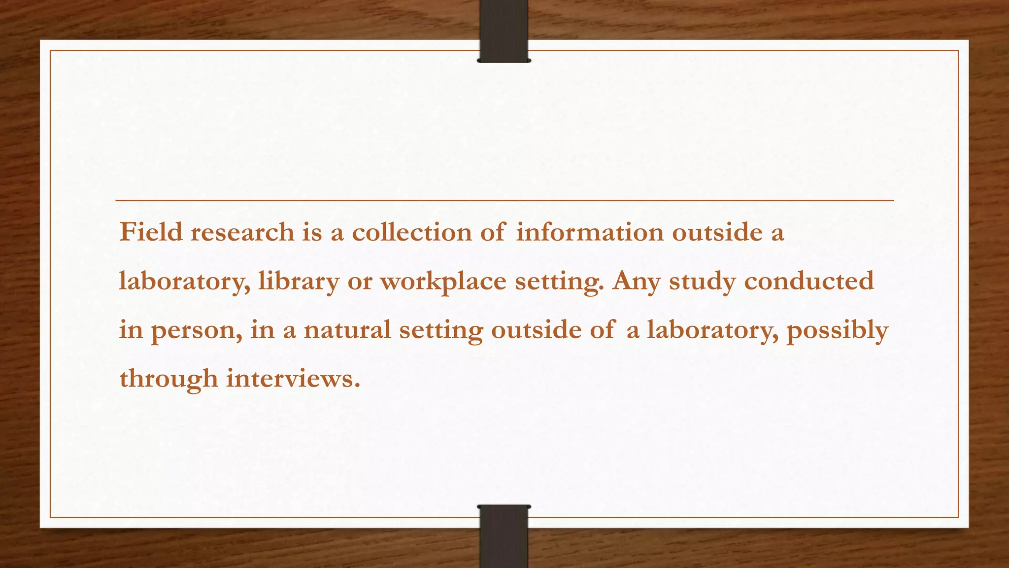 Field research | PPTX