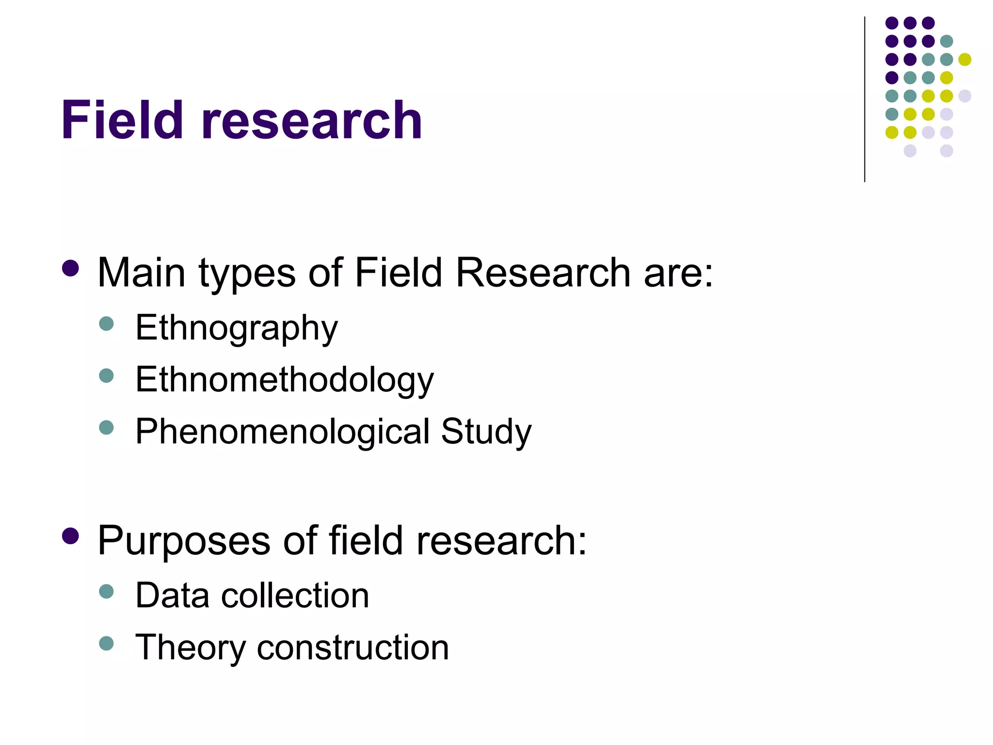 Field research | PPT