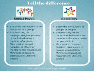 Fields and areas of psychology | PPTX