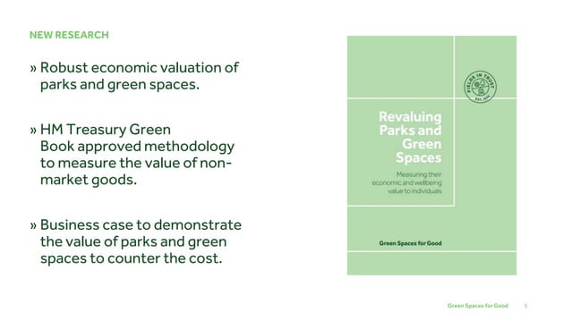 Fields in Trust research report "Revaluing Parks and Green Spaces" | PPT