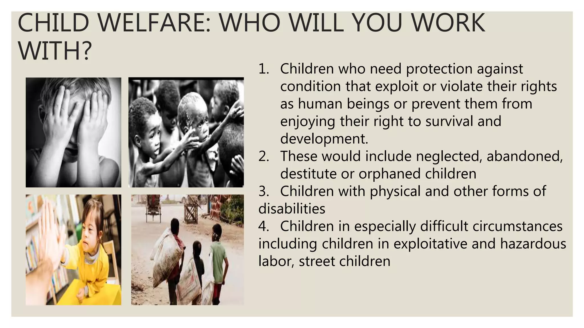 FIELDS OF SOCIAL WORK - CHILD WELFARE.pptx