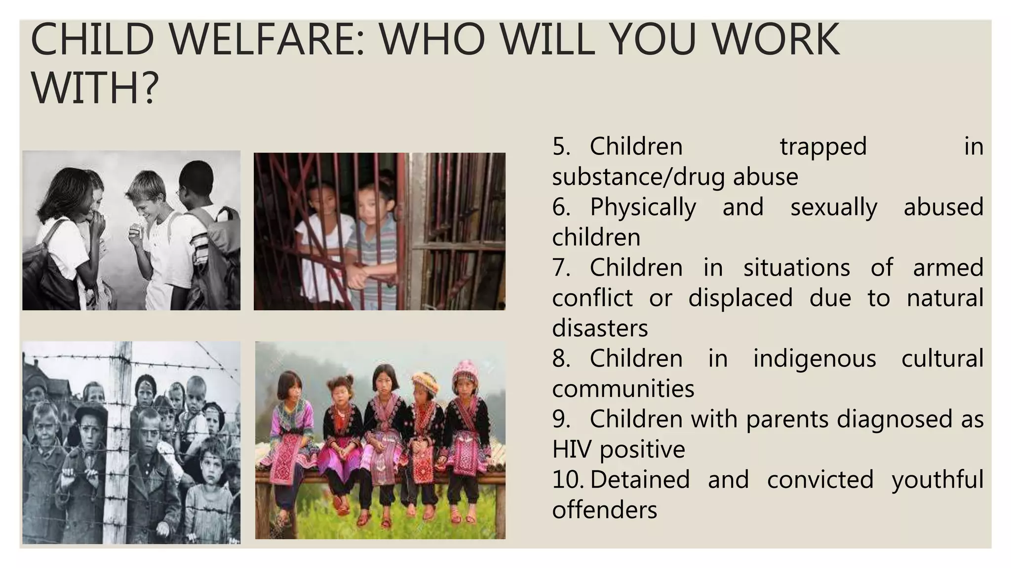 FIELDS OF SOCIAL WORK - CHILD WELFARE.pptx