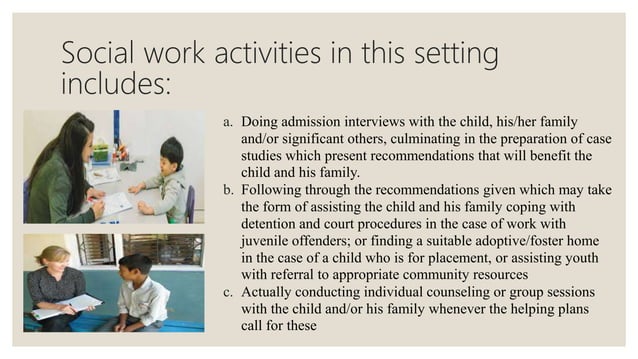 FIELDS OF SOCIAL WORK - CHILD WELFARE.pptx | Adoption and Fostering ...