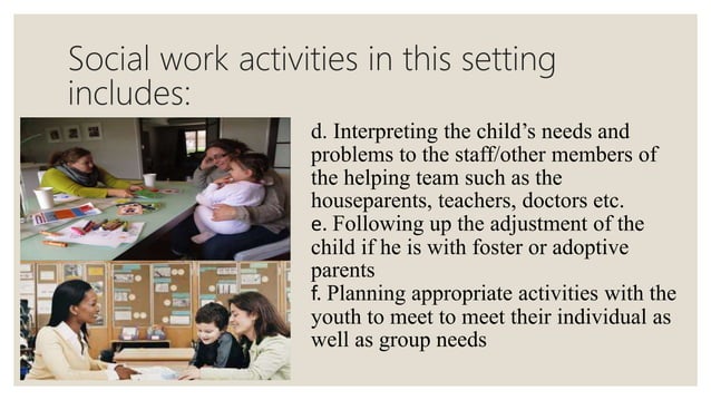 FIELDS OF SOCIAL WORK - CHILD WELFARE.pptx | Adoption and Fostering ...
