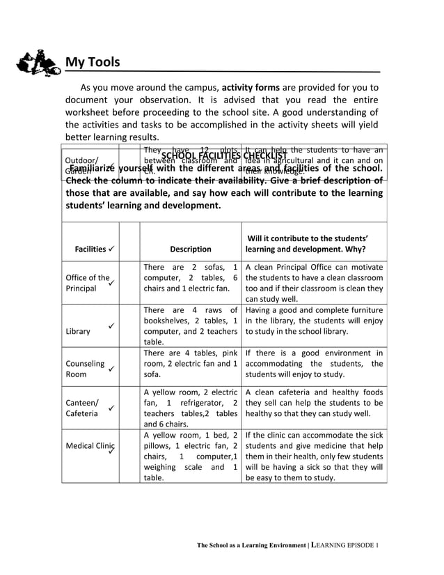 Field study 1 episode 1 | DOC | Educational Assessment | Education