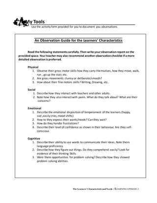 Field study 1 episode 2 | DOCX